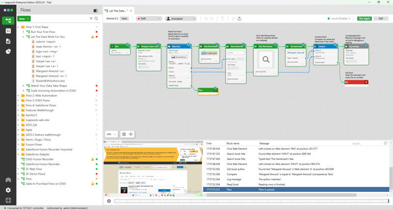 Designing automation flows | Leapwork Documentation